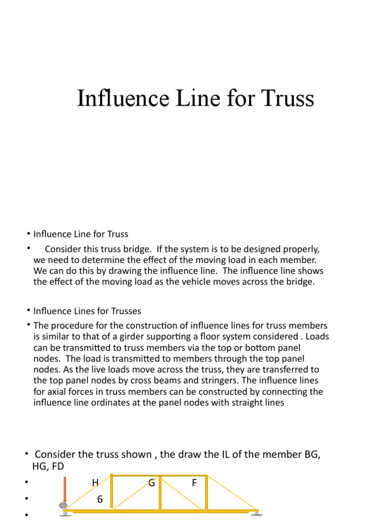 Influence Line For Truss | PDF | Truss | Mechanical Engineering