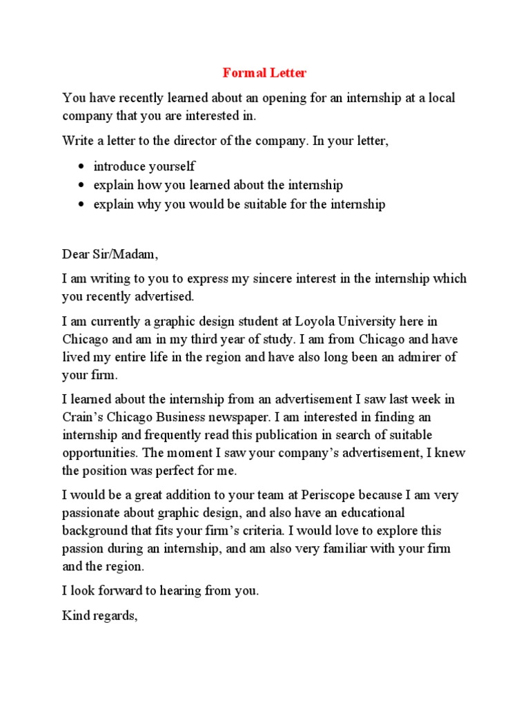 IELTS Writing Task 1 Formal Letter Sample | PDF