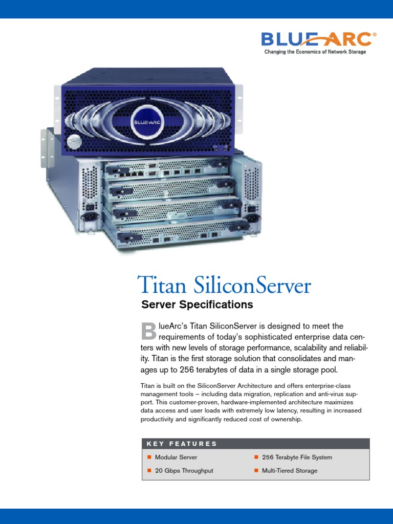 BlueArc Titan Spec | PDF | File System | Transport Layer Security