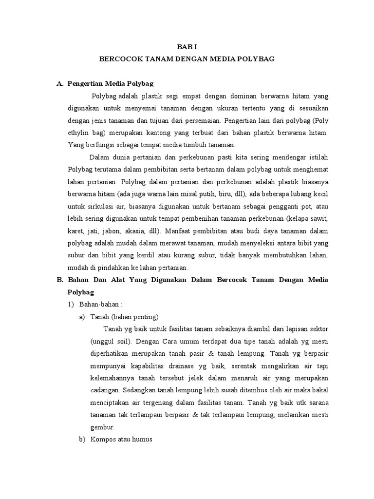Bertanam Polybag & Permainan Tradisional | PDF