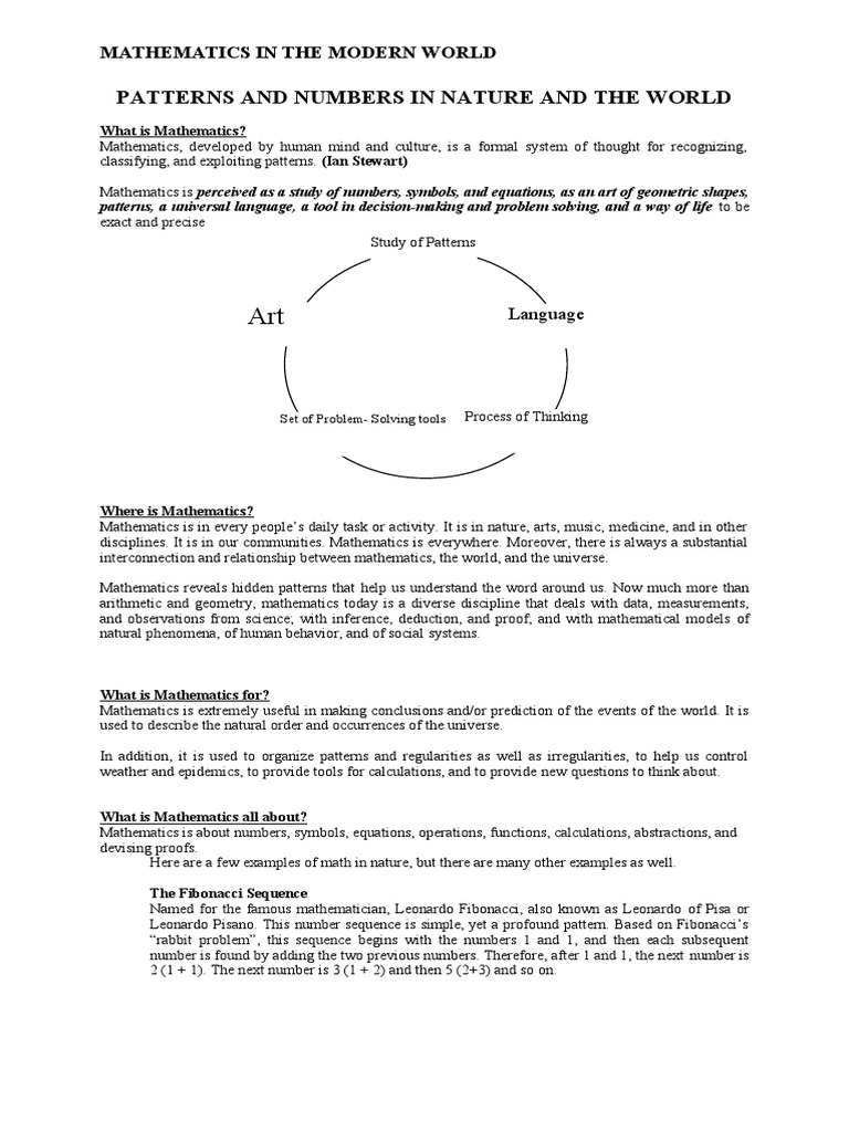 Patterns and Numbers in Nature and The World | PDF | Mathematics | Numbers