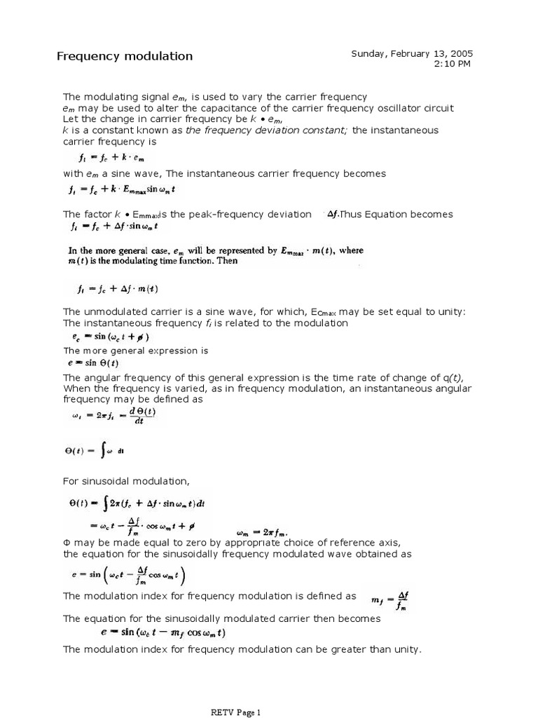 Fm05 Pdf Frequency Modulation Detector Radio