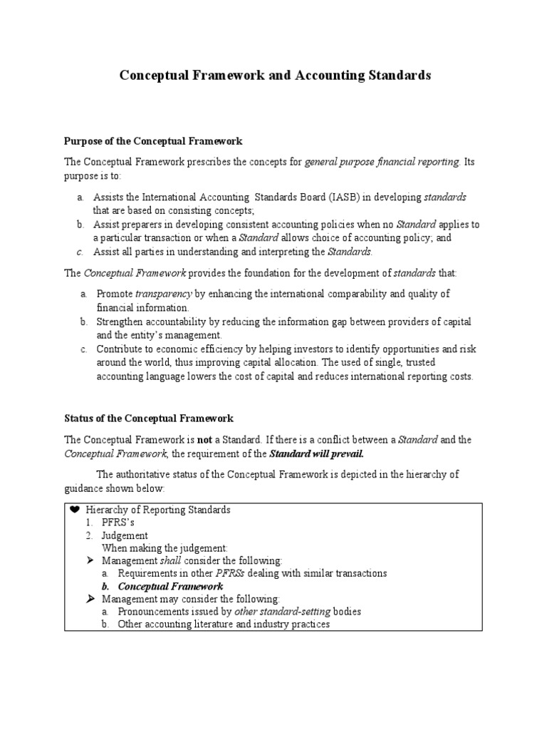 Conceptual Framework And Accounting Standards Pdf Financial