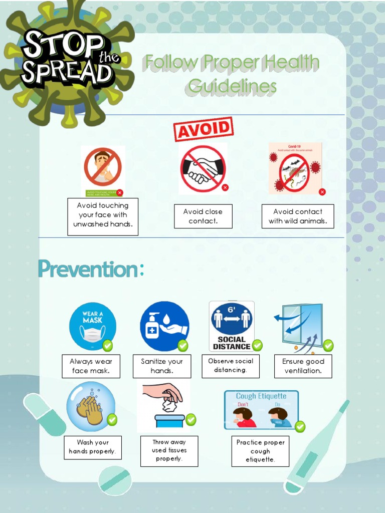 Avoid Touching Your Face With Unwashed Hands. Avoid Close Contact ...