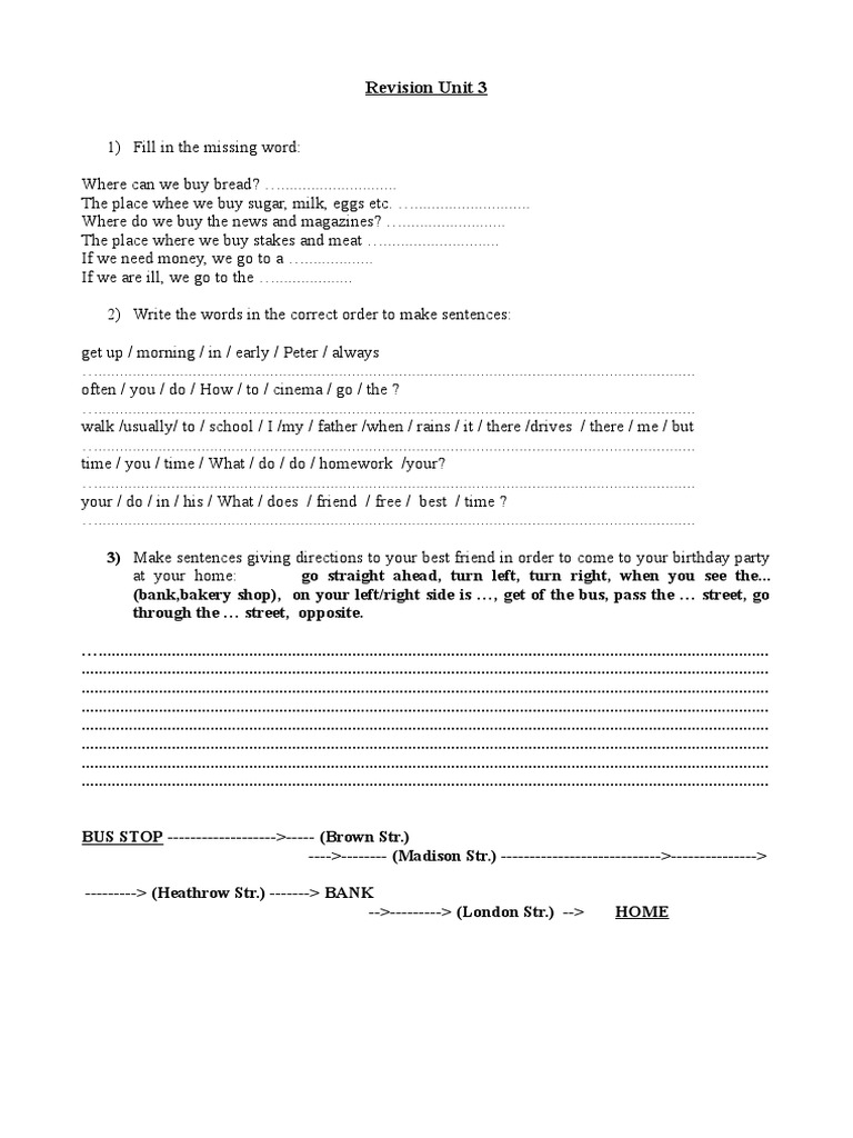 Unit 3 English Revision Test | PDF