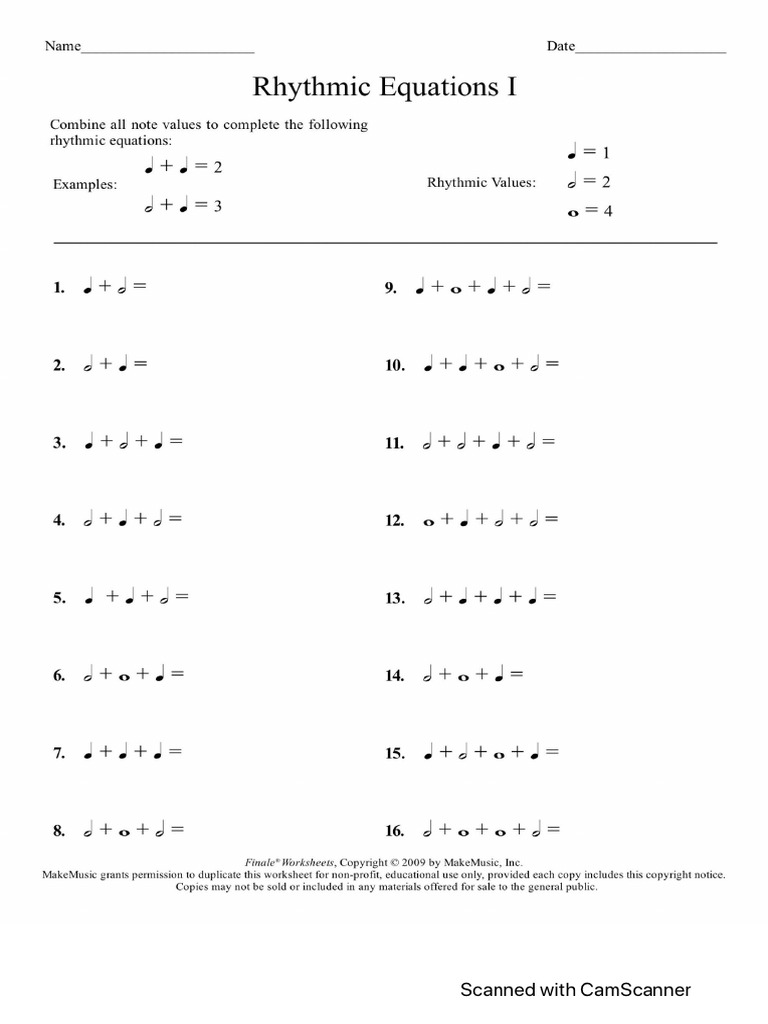 Rhythmic Equations | PDF