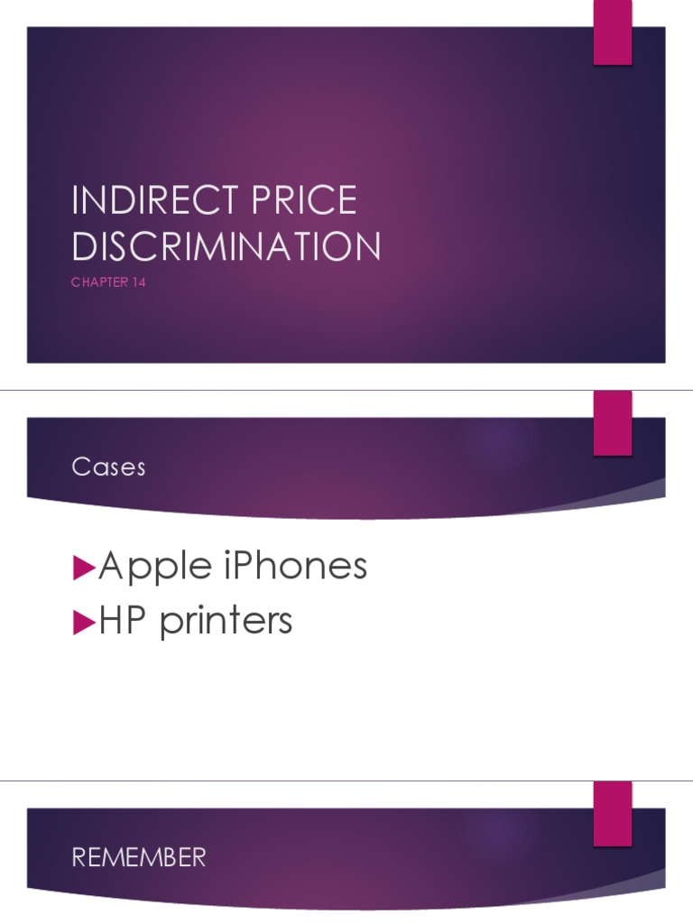 Indirect Price Discrimanation | PDF | Marketing | Price Discrimination