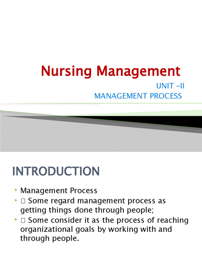 Nursing Management: Unit - Ii Management Process | PDF | Swot Analysis ...