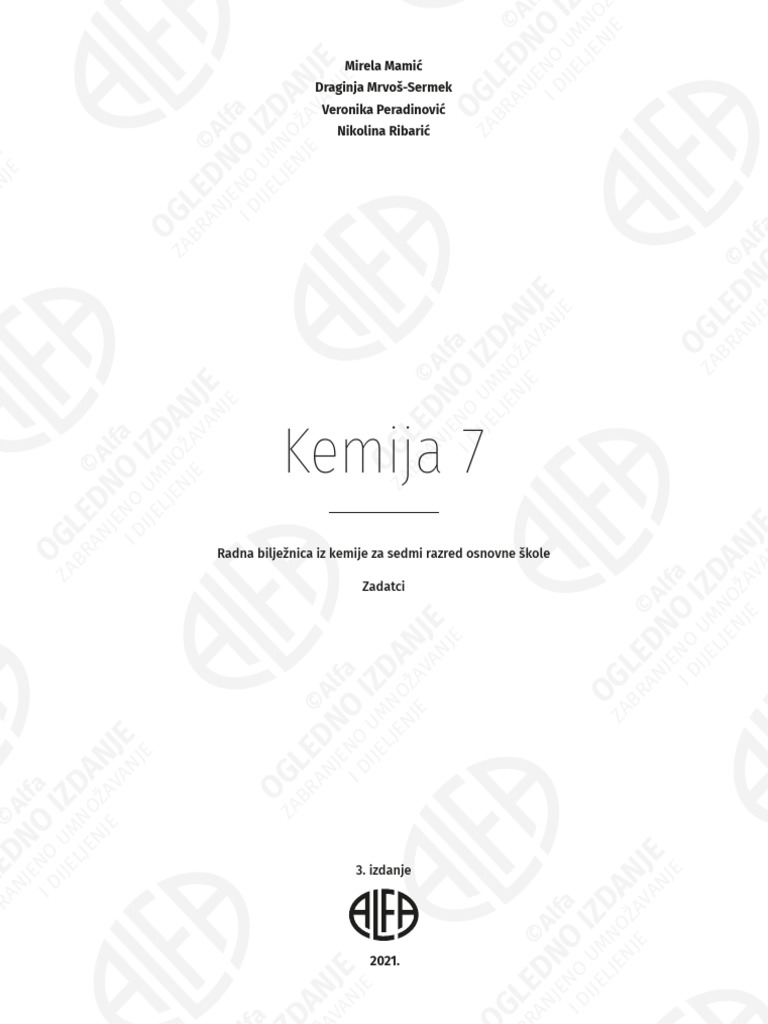 Kemija - 7 RB Zadatci KB | PDF