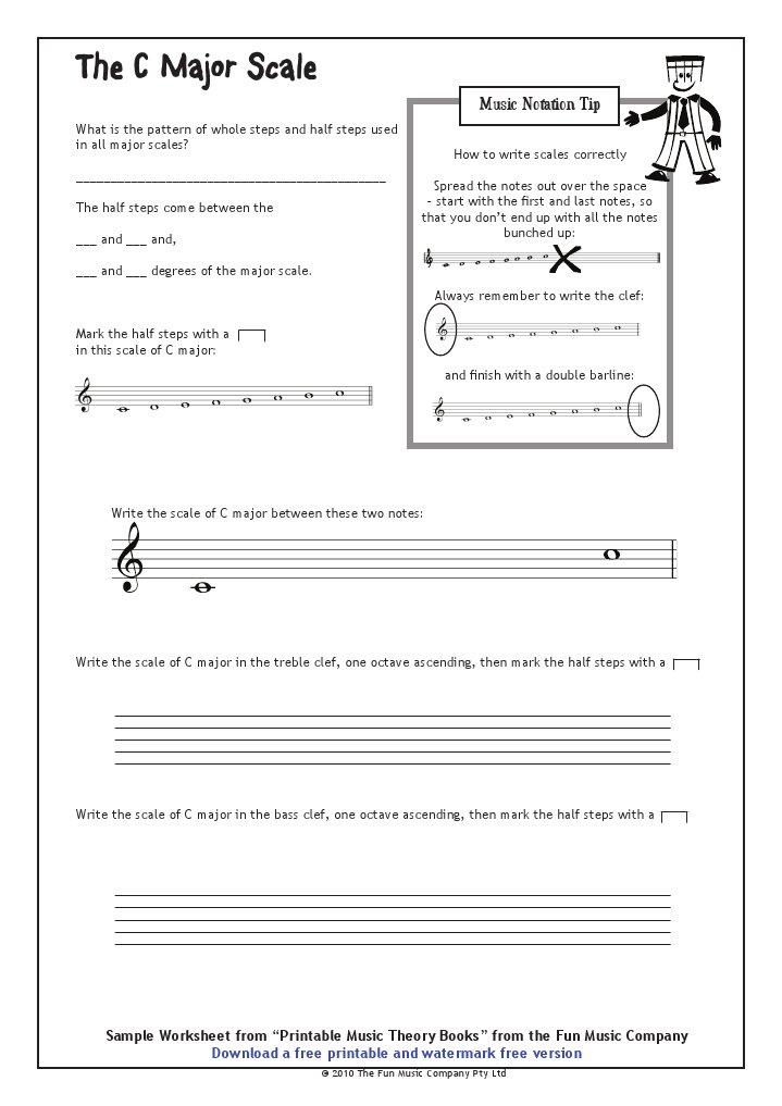 07 C Major Scale Worksheet | PDF