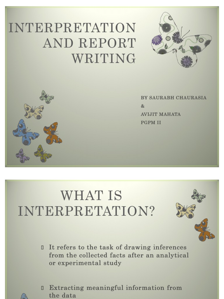 Interpretation and Report Writing | PDF | Inference | Data