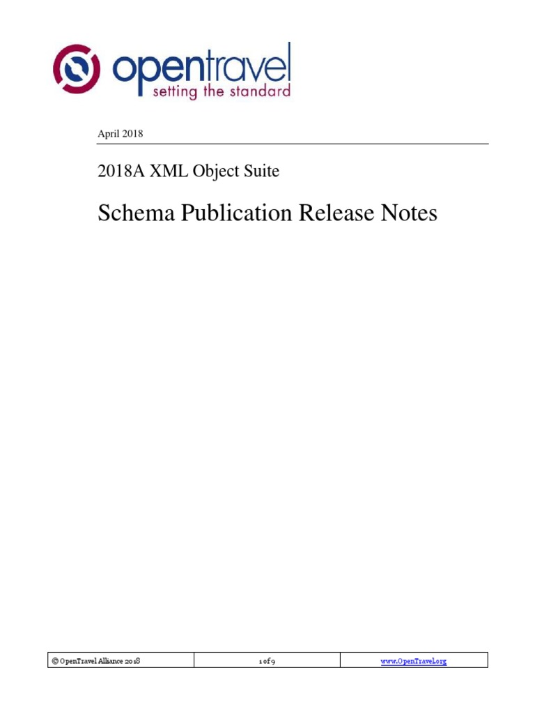 Schema Publication Release Notes: 2018A XML Object Suite | PDF | Xml ...