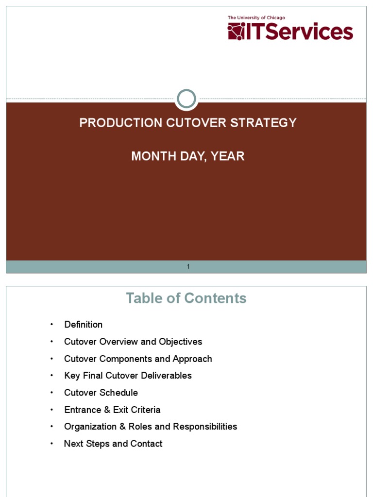 Production Cutover Strategy Overview | PDF | Backup | Business Process