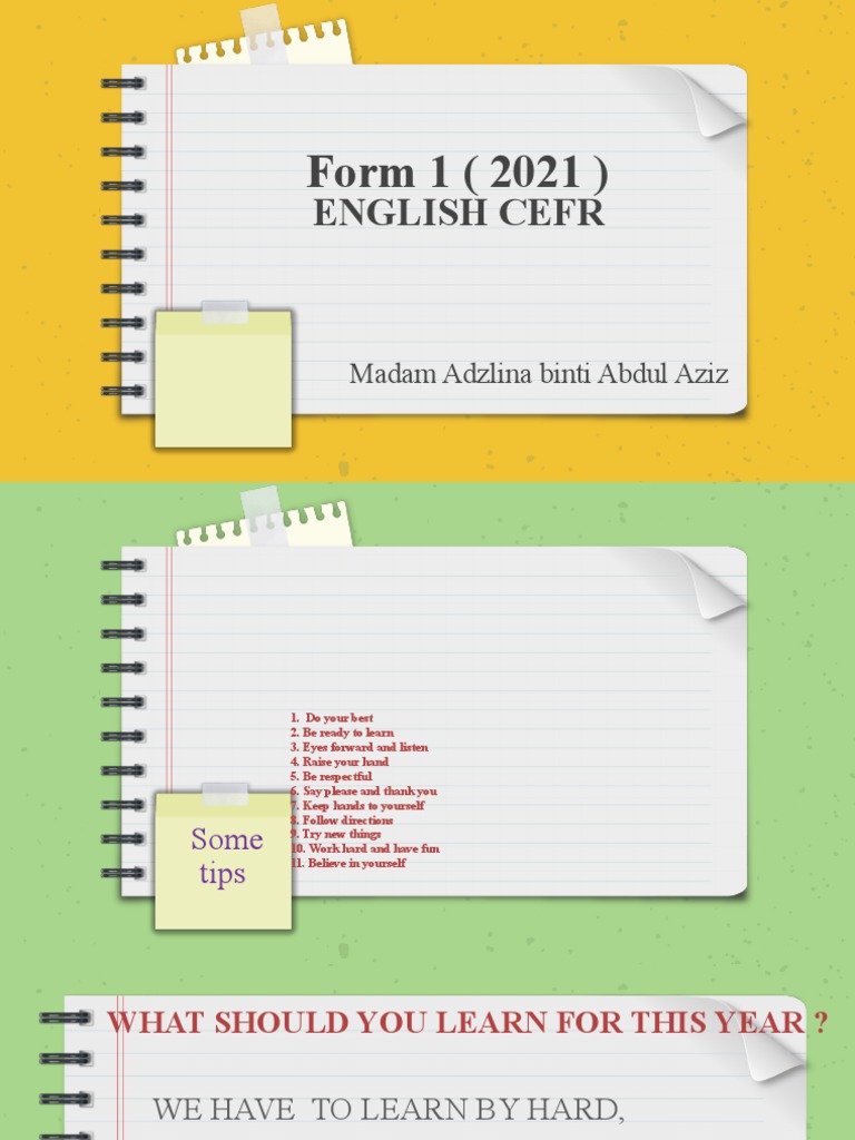 Intro English Cefr Form 1 | PDF | Reading Comprehension | Cognitive Science