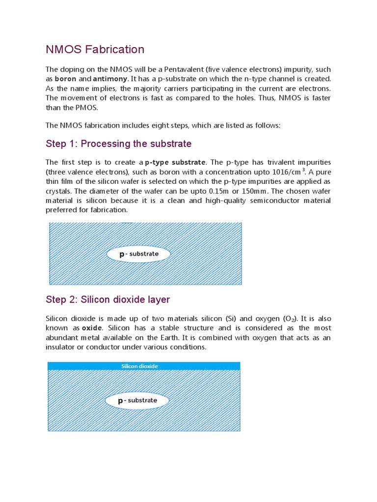 NMOS Fabrication: Step 1: Processing The Substrate | PDF ...