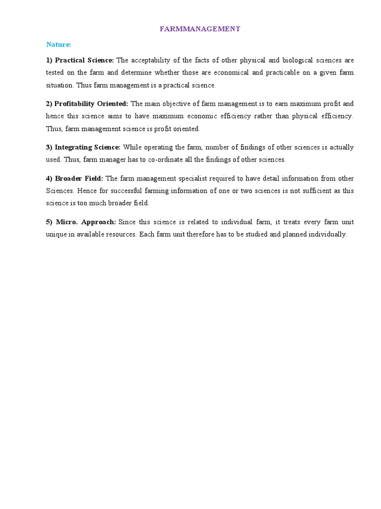 Lecture 1 - Farm Management Nature | PDF
