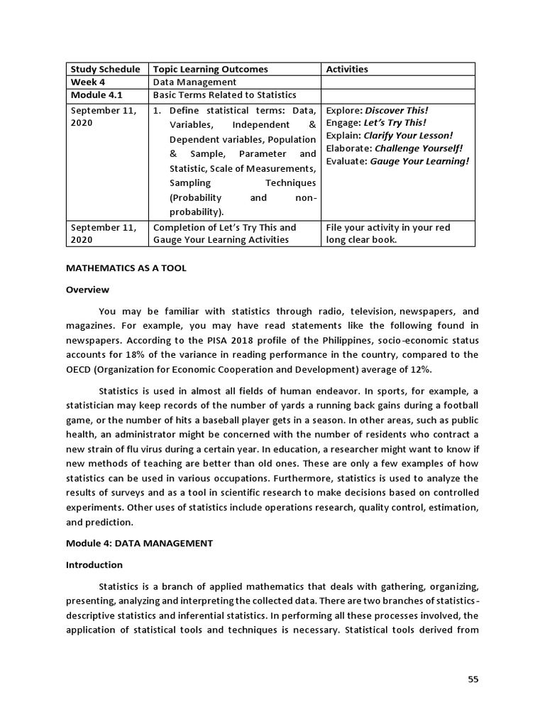 Understanding Statistics: An Introduction to Data Management and Basic ...
