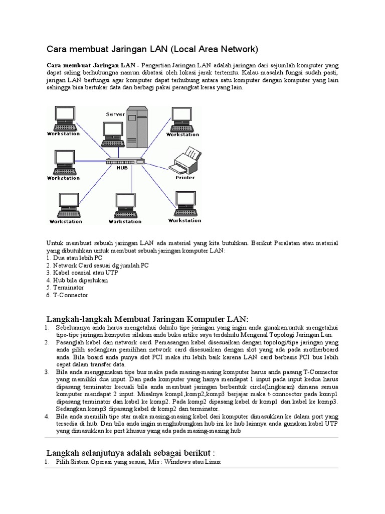 Cara Membuat Jaringan LAN | PDF
