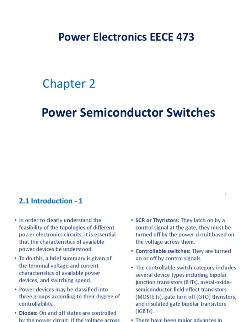 Chapter 2 - Power Semiconductor Switches | PDF | Bipolar Junction ...