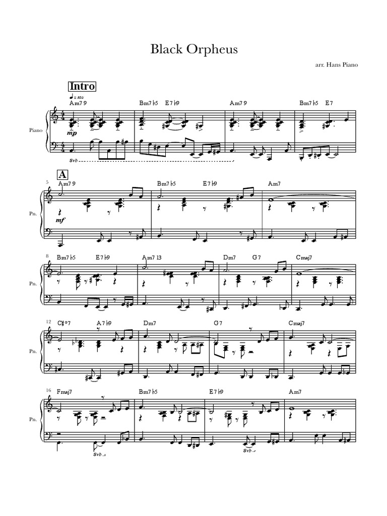 BLACK ORPHEUS Piano | PDF