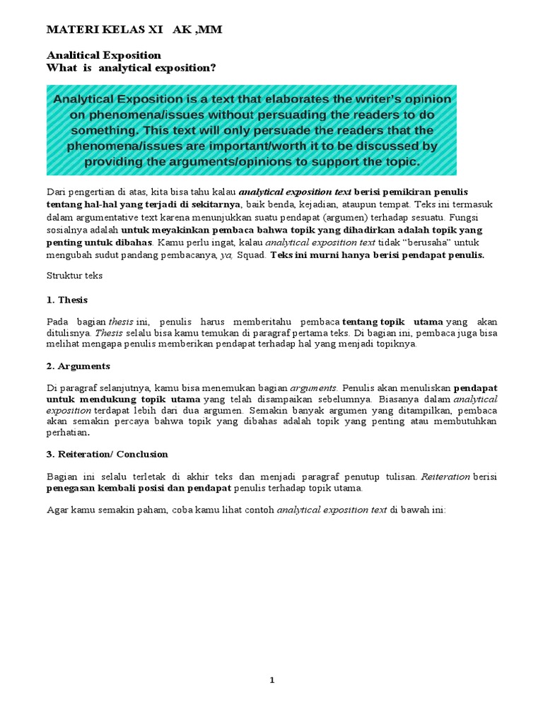 Analytical Exposition Guide | PDF