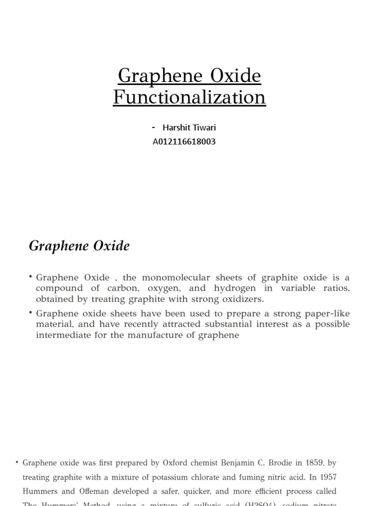 Graphene Oxide Functionalization | PDF