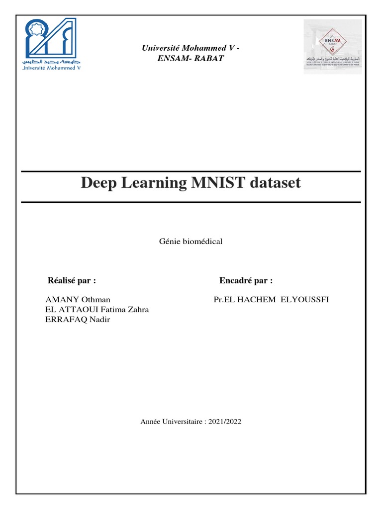 Deep Learning sur le dataset MNIST | PDF | Mathématiques appliqués ...