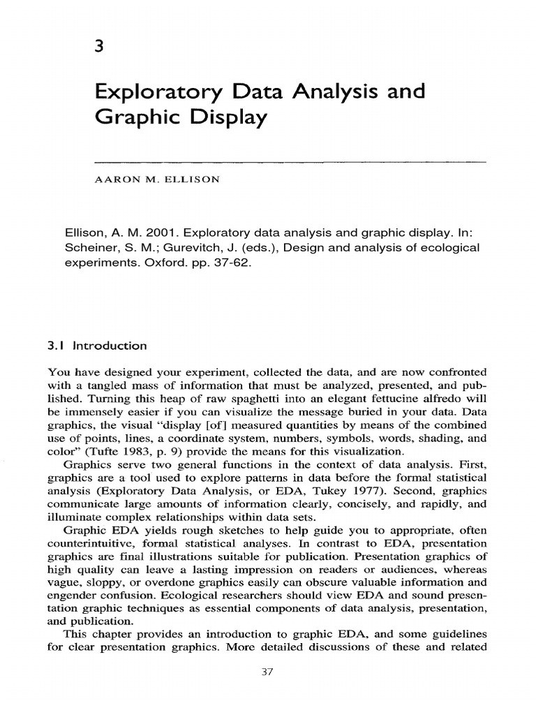 Ellison - 2001 - Exploratory Data Analysis and Graphical Display | PDF ...