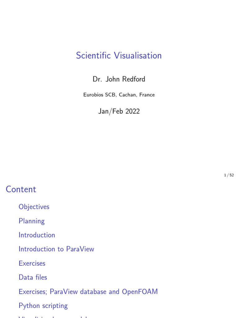 Scientific Visualisation of Large 3D Data Using ParaView | PDF ...