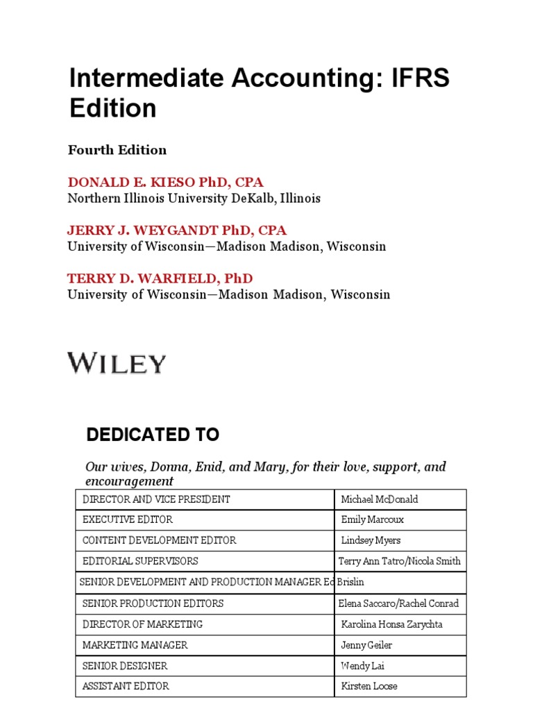 Intermediate Accounting: IFRS Edition: Dedicated To | PDF ...