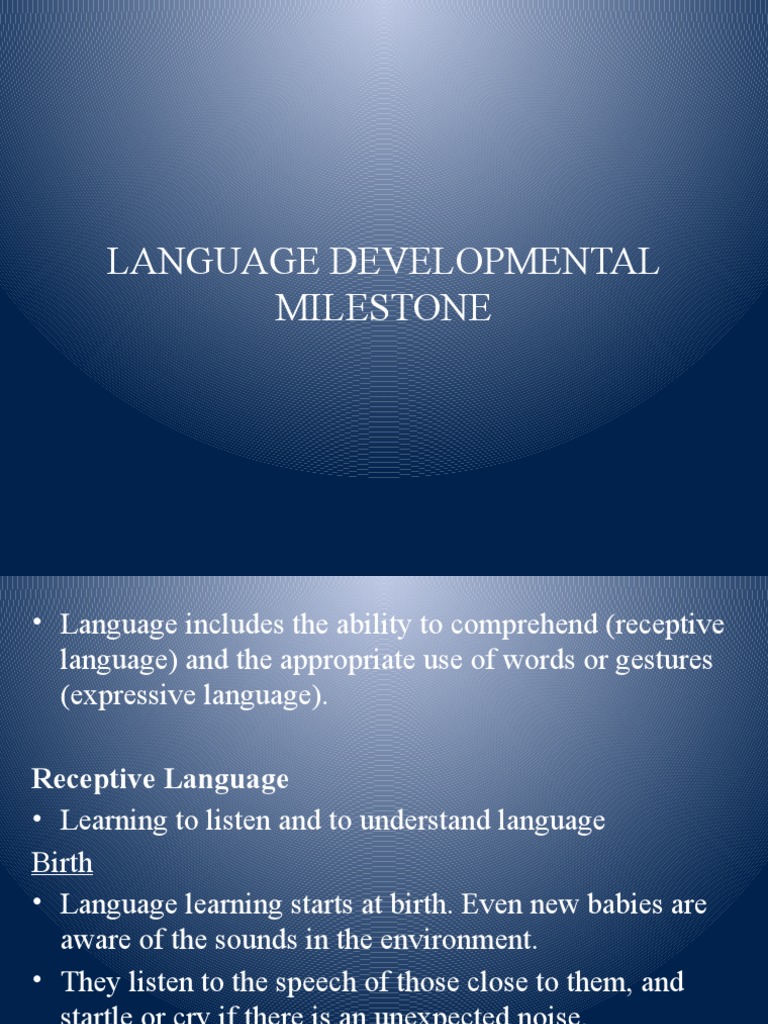 Language Developmental Milestone (Workshop Sped) | PDF | Language ...