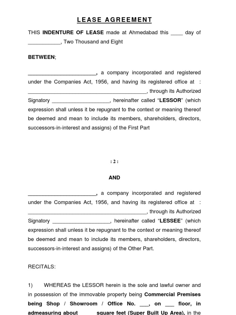Lease - Agreement Draft PDF | PDF | Lease | Assignment (Law)