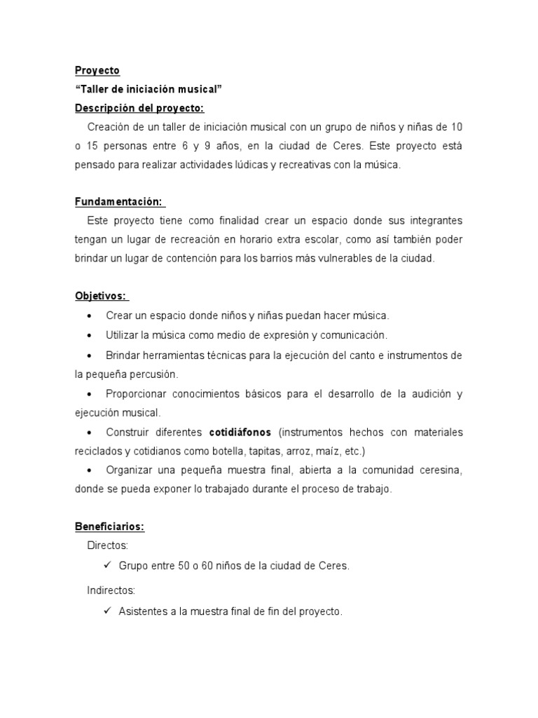 Proyecto Musical. | PDF | Ritmo | Sonido