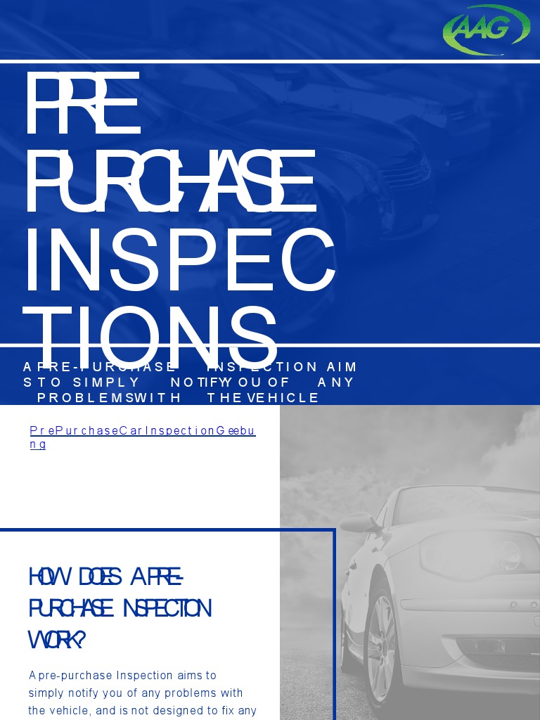 AA Pre-Purchase Inspection Overview | PDF | Car | Vehicles