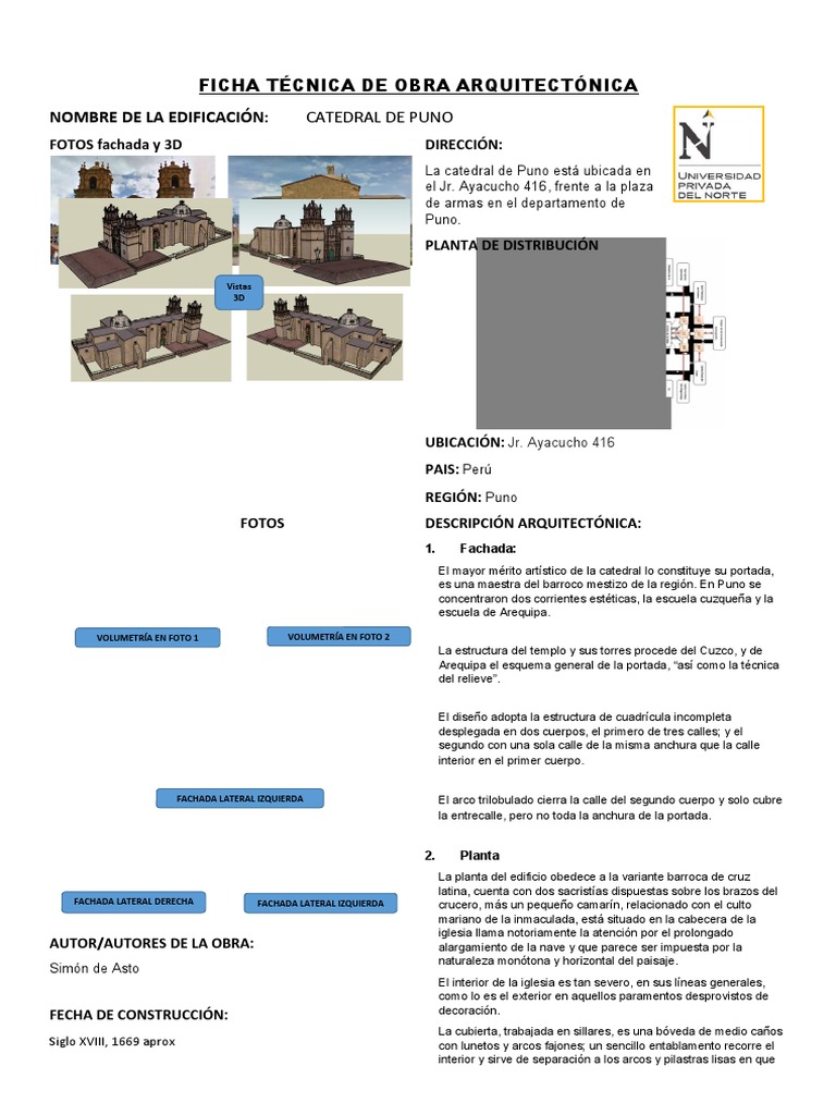 Ficha Tecnica de Obra Arquitectonica | PDF | Diseño arquitectonico ...