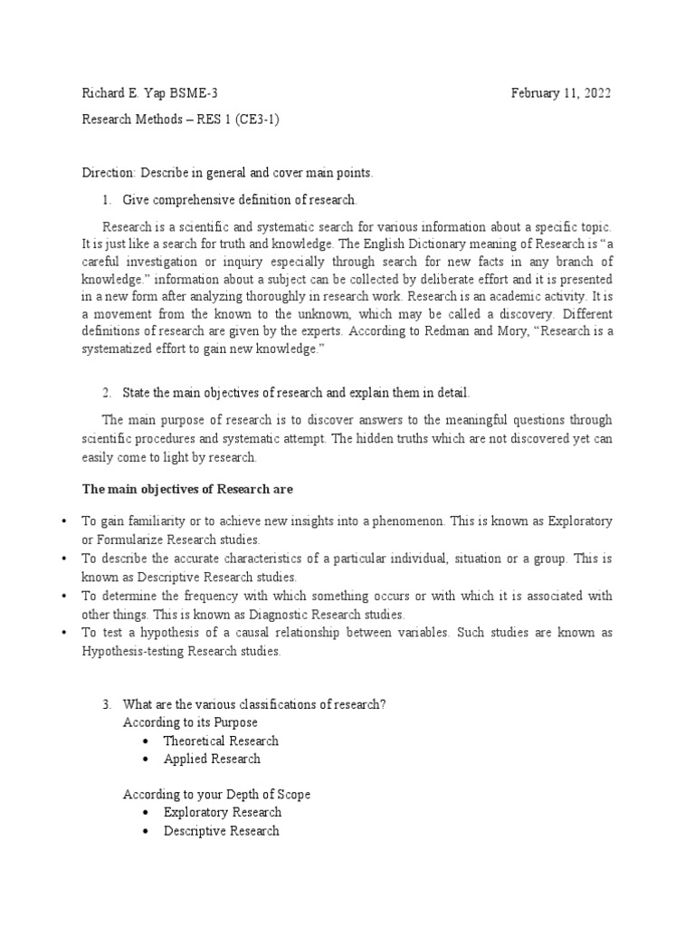 Worksheet 1 - Fundamental of Research Methodology | Download Free PDF ...