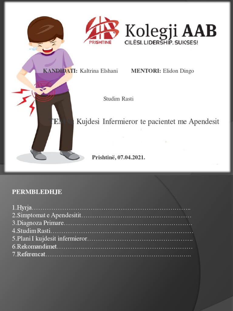 TEMA: Kujdesi Infermieror Te Pacientet Me Apendesit: KANDIDATI ...