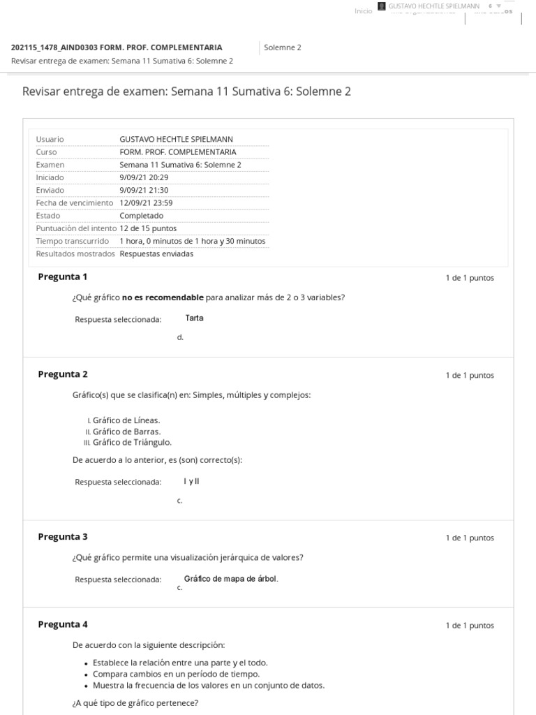 Revisar Entrega de Examen - Semana 11 Sumativa 6 - Solemne 2 &.. | PDF | Memoria | Ciencia cognitiva