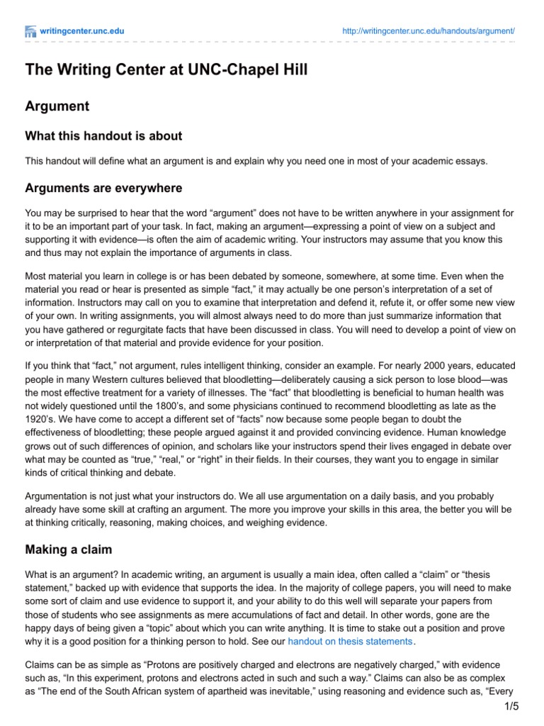 Writingcenter Unc Edu The Writing Center At Unc Chapel Hill Pdf