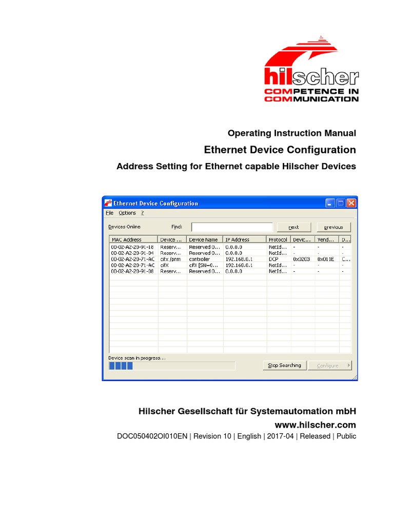 Ethernet Device Configuration OI 10 EN | PDF | Ip Address | Computer ...