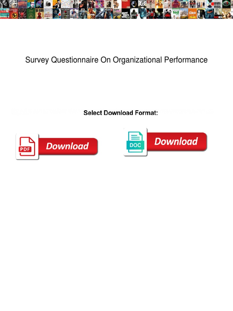 Survey Questionnaire On Organizational Performance | PDF | Survey ...
