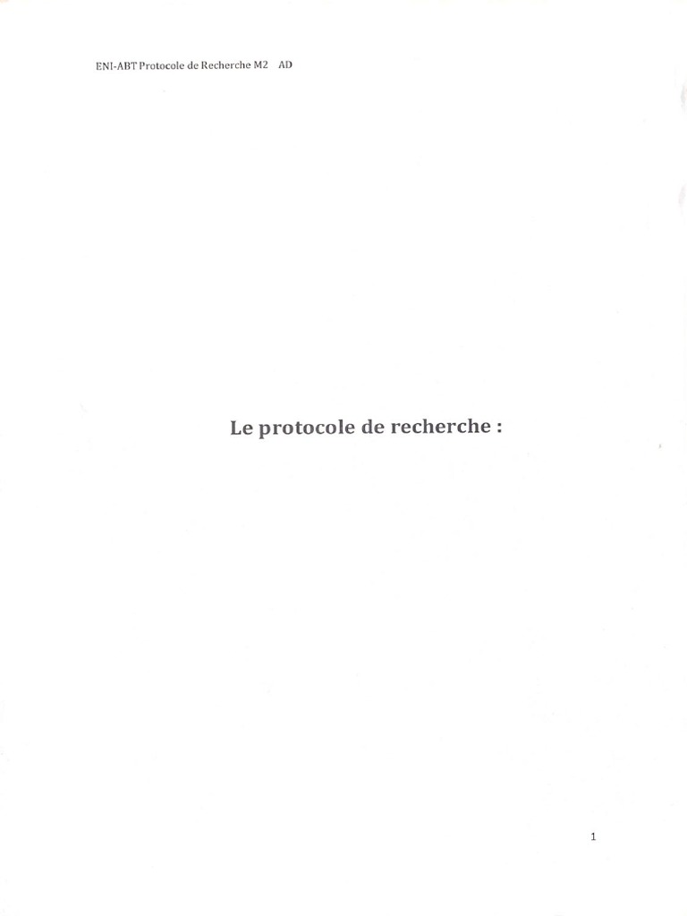 Le Protocole de Recherche | PDF
