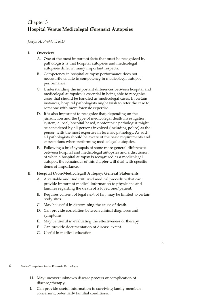 Basic Competencies Forensic Pathology Chapter3 | PDF | Autopsy | Pathology
