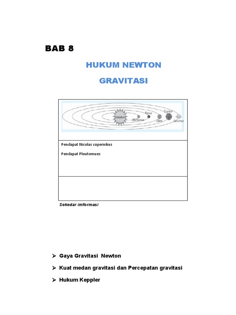 Bab 8 Hukum Gravitasi Newton | PDF