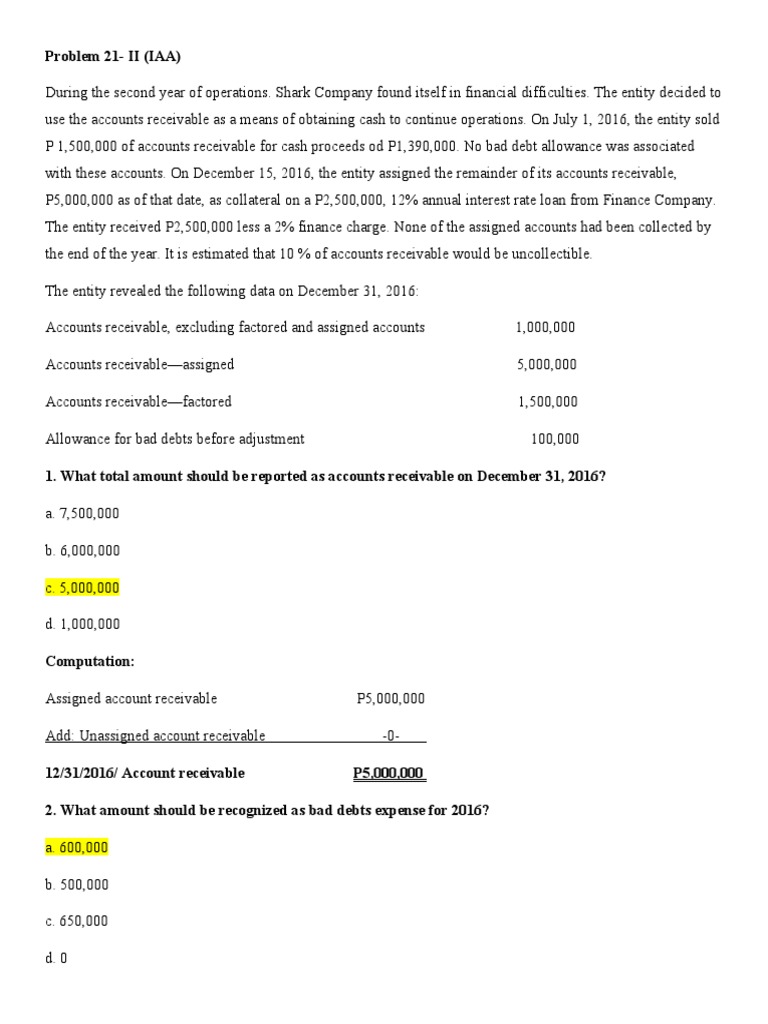 Accounting - Prob.3 | PDF