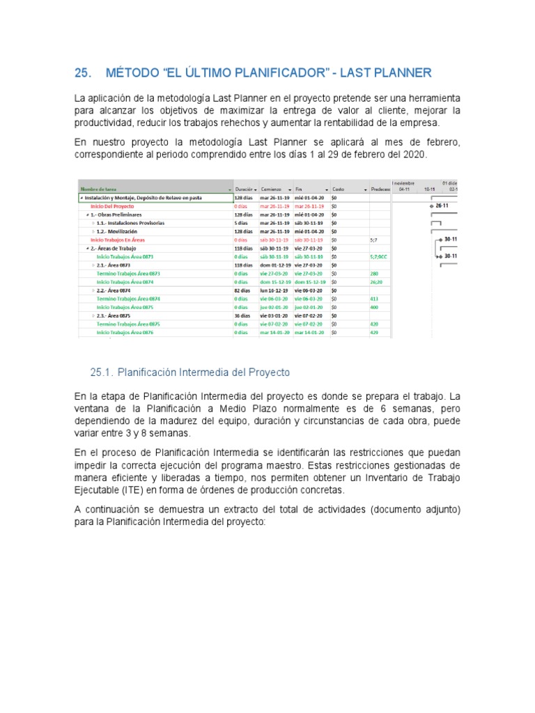Método Last Planner | PDF | Planificación | Electricidad