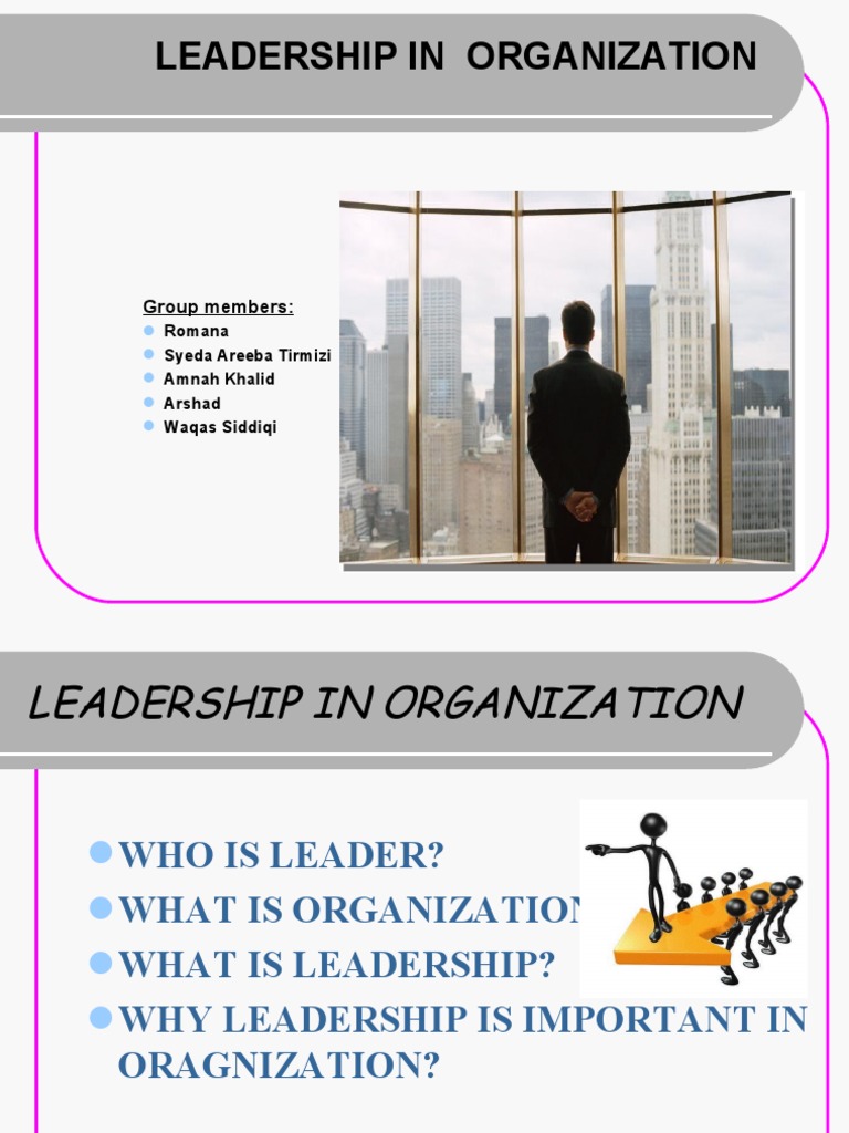 Leadership in Organization: Group Members | PDF | Leadership ...