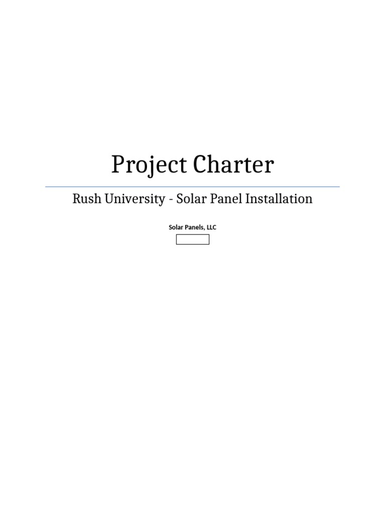 Solar Panel Installation Project Charter | PDF | Solar Energy ...