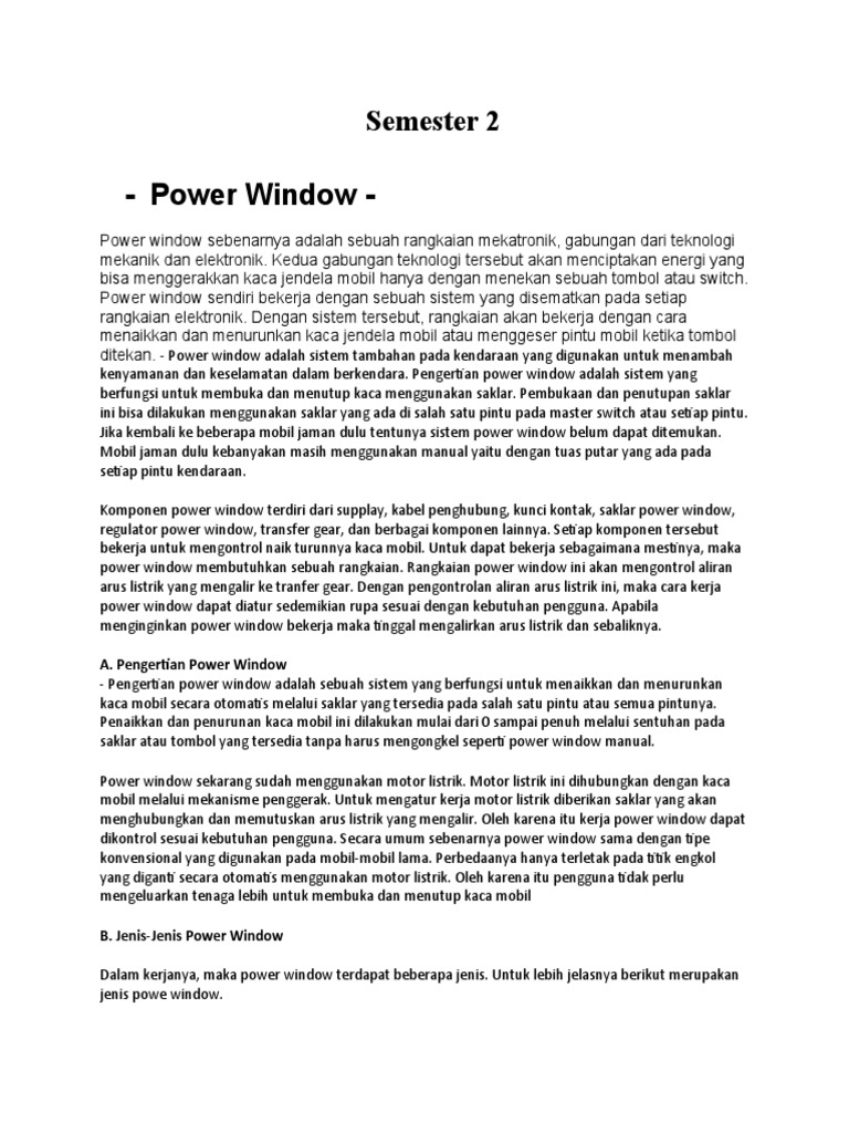 Power Window | PDF