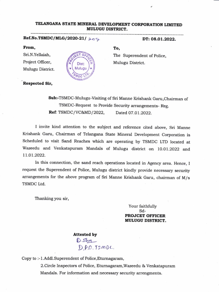 Letter To SP Sir | PDF